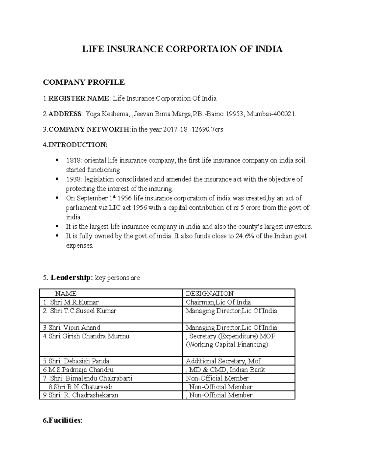 LIC Company - LIFE INSURANCE CORPORTAION OF INDIA COMPANY PROFILE ...