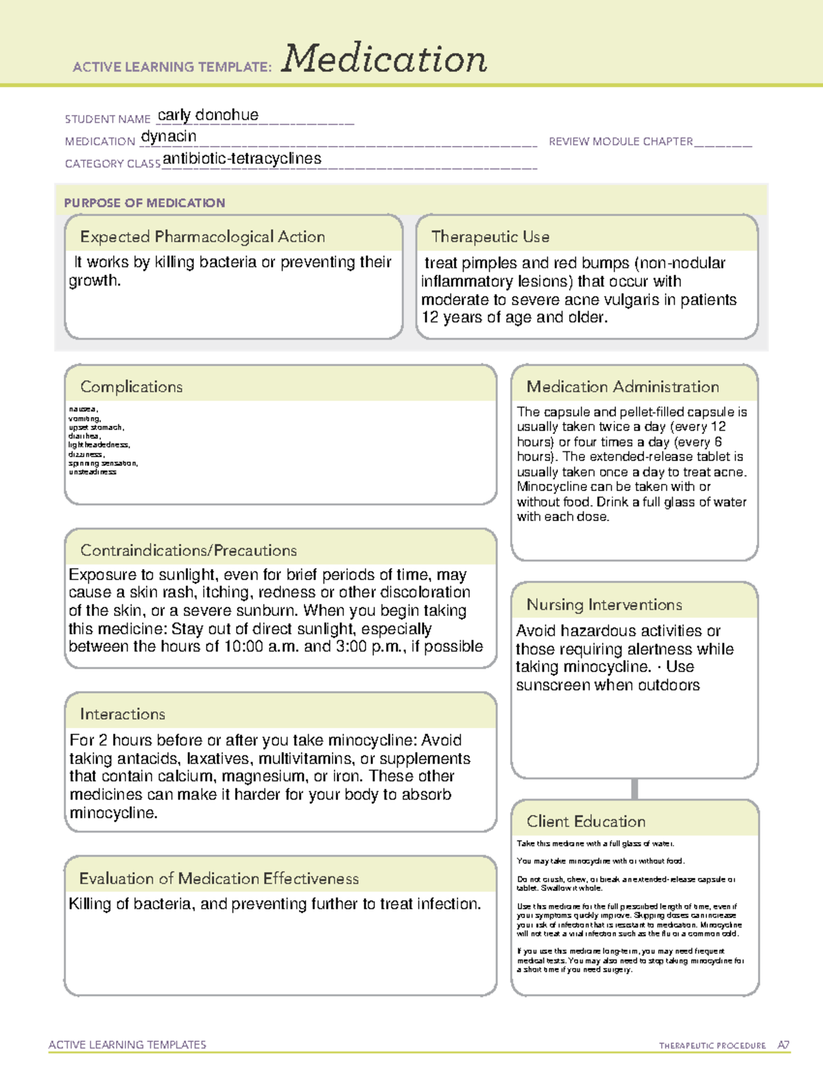 Dynacin - nuring - ACTIVE LEARNING TEMPLATES THERAPEUTIC PROCEDURE A ...
