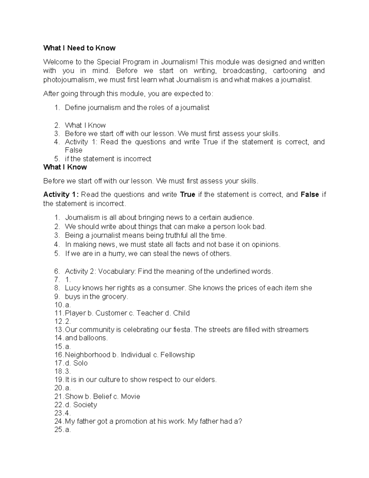 WEEK1 - CG 7 - What I Need to Know Welcome to the Special Program in ...