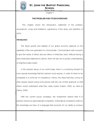 Chapter 3 Sample - SCHOOL TAYTAY, RIZAL 28 Chapter 3 METHODOLOGY OF THE ...