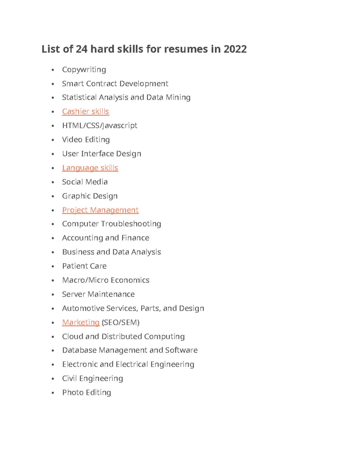 List of 24 hard skills for resumes in 2022 - List of 24 hard skills for ...
