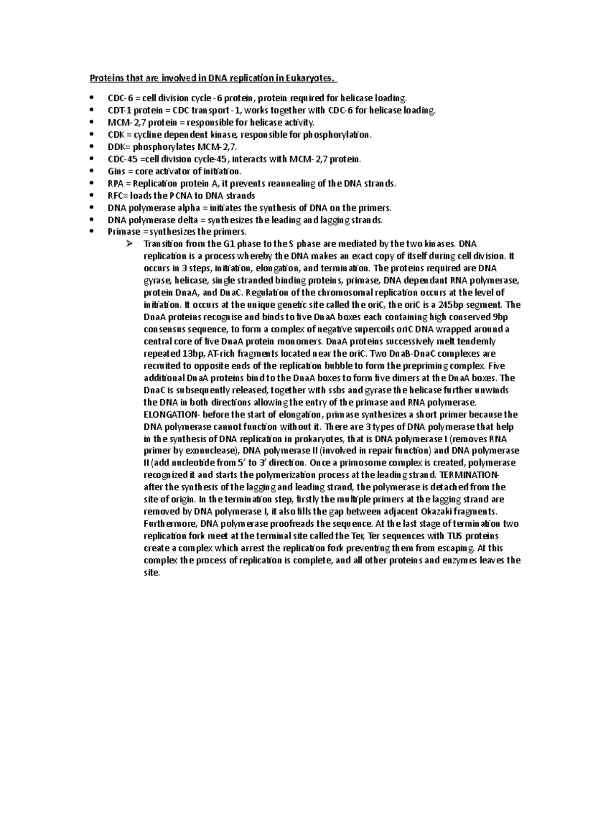 Proteins - CDC-6 = cell division cycle -6 protein, protein required for ...