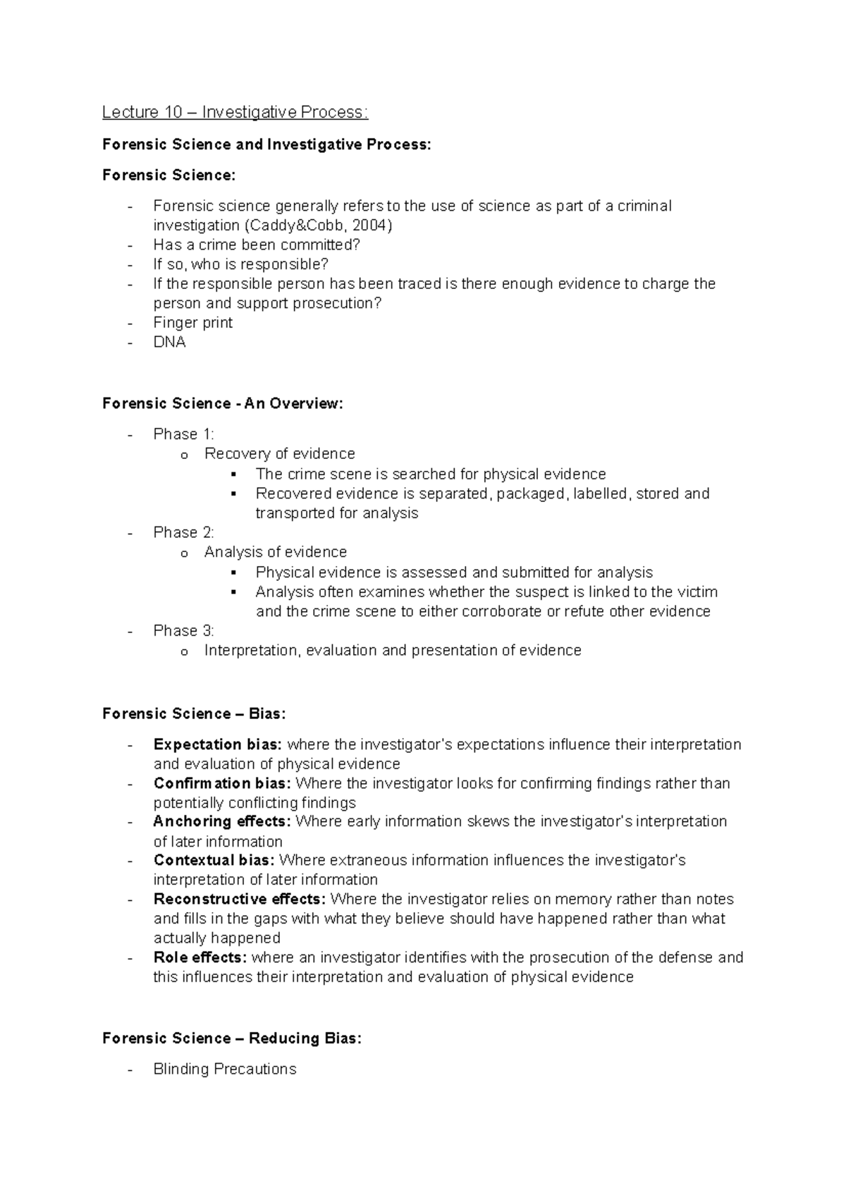 10 - Investigative Process - Lecture 10 – Investigative Process ...