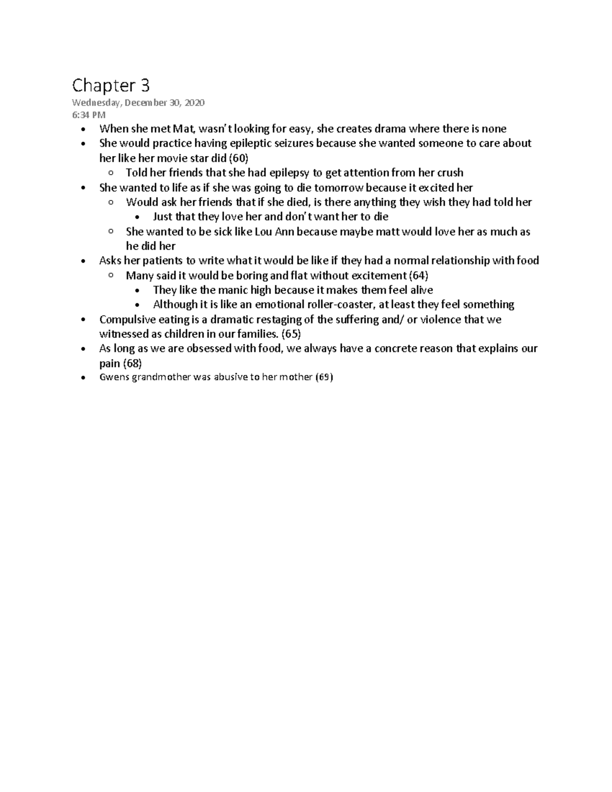 Chapter 3: Food is Love - Chapter 3 Wednesday, December 30, 2020 6:34 ...