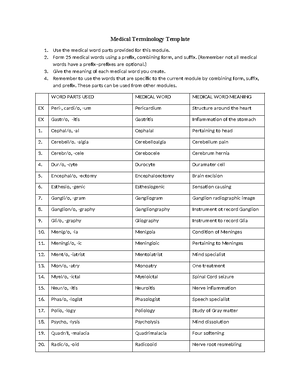 BIO 201 Module 7 Respiratory Medical Terminology Worksheet - BIO 201 ...