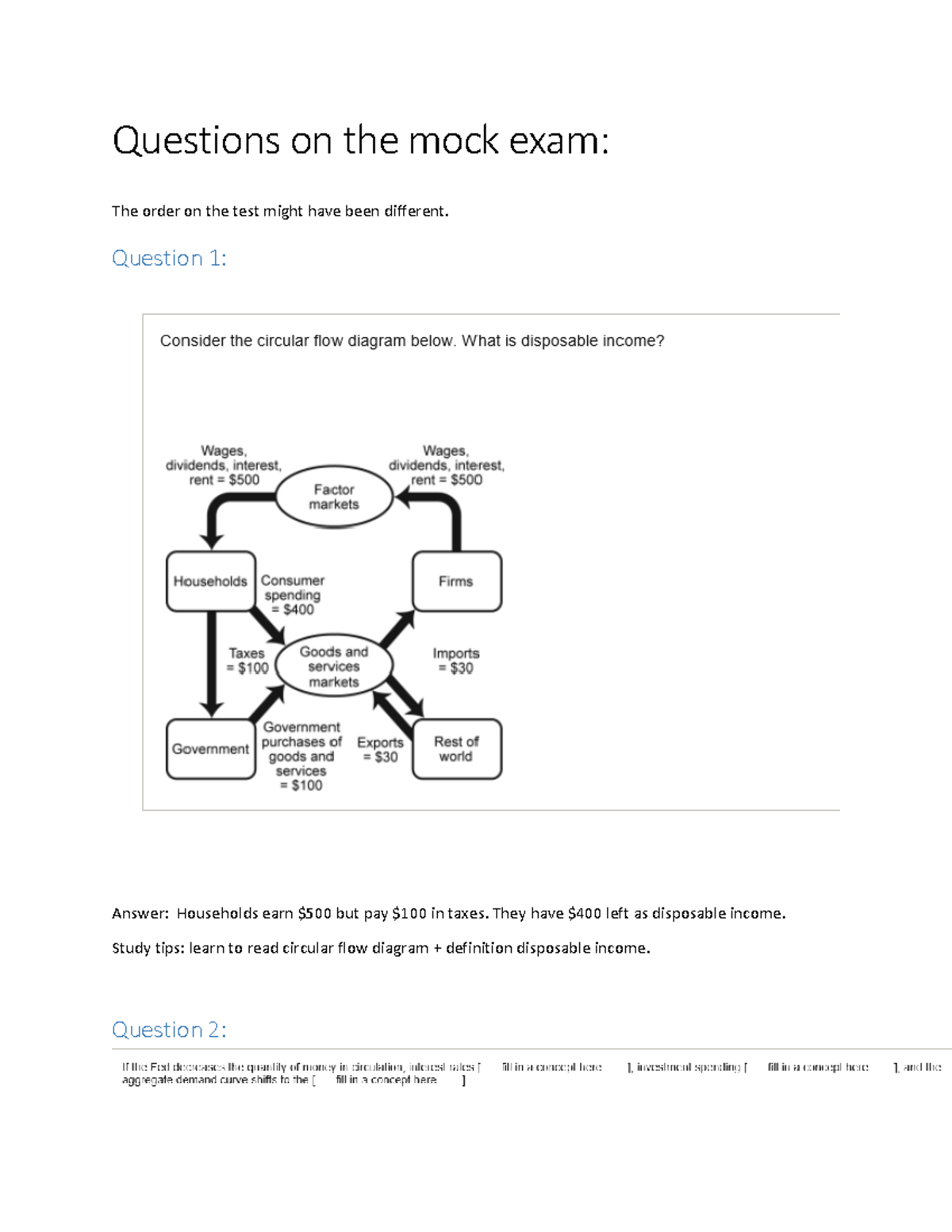 Questions And Answers on the mock exam - Questions on the mock exam ...
