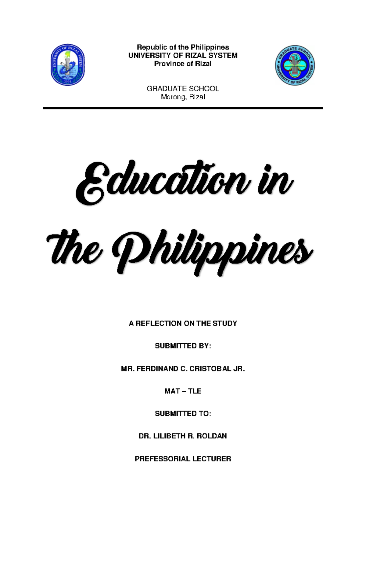 Reading Task 1 Education In The Philippines Warning TT Undefined