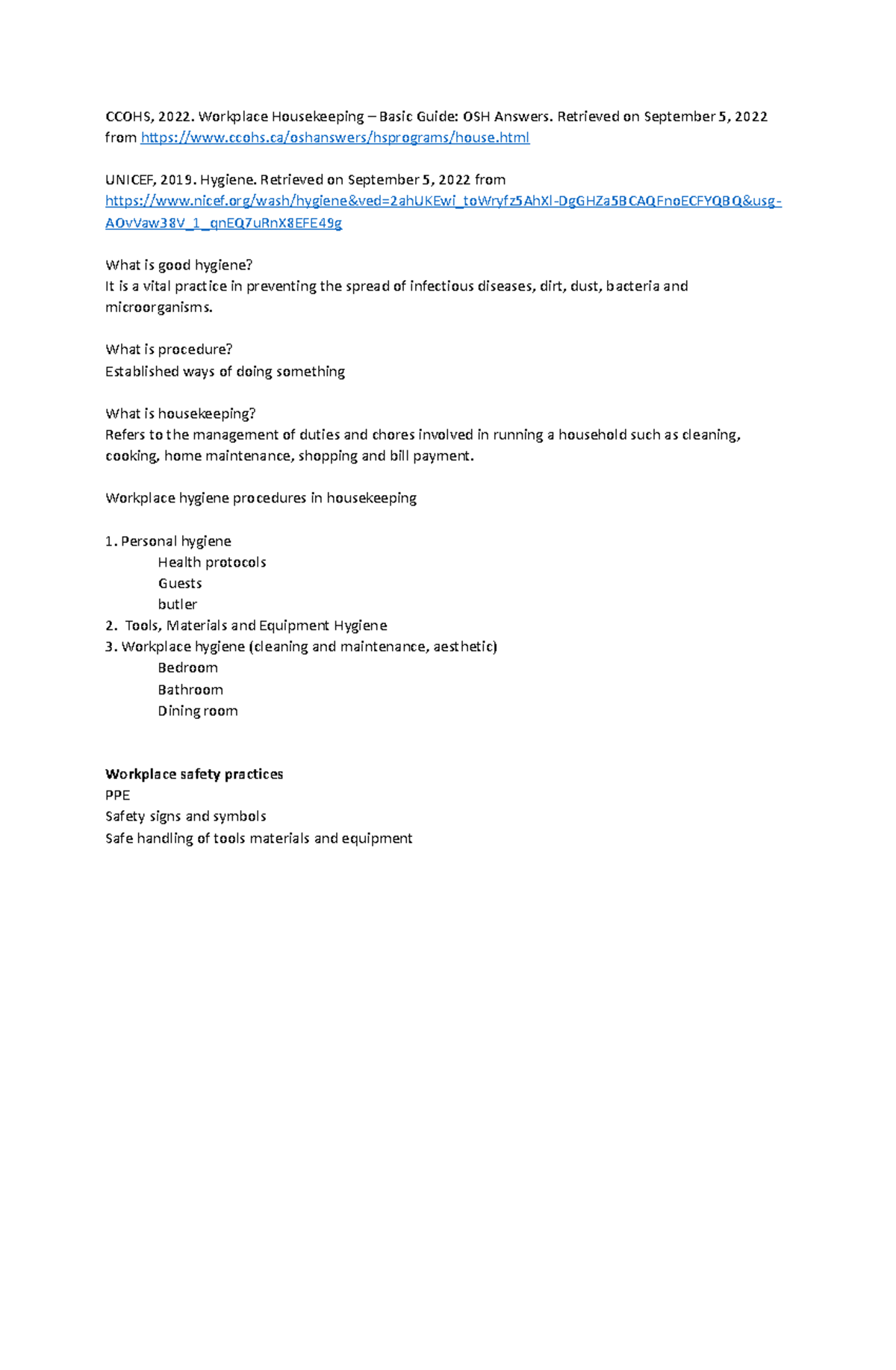 Housekeeping - CCOHS, 2022. Workplace Housekeeping – Basic Guide: OSH ...