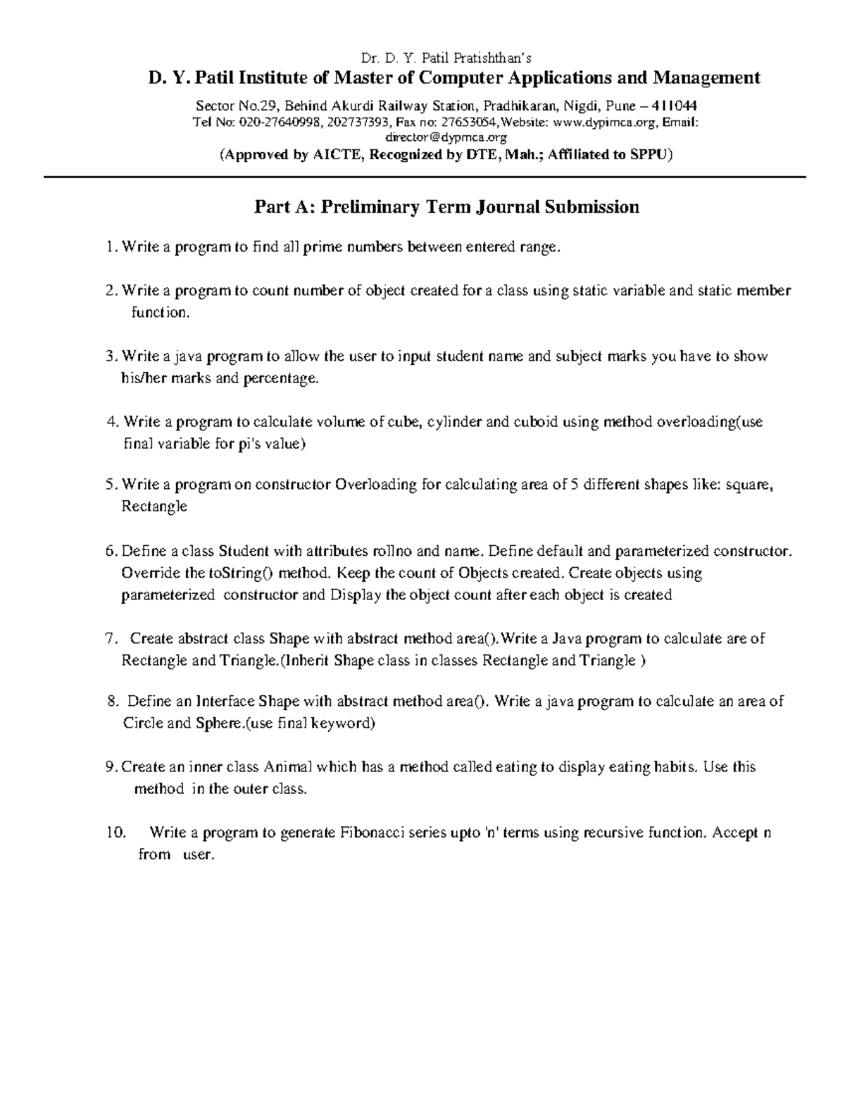 Part A Practical submission - Dr. D. Y. Patil Pratishthan’s D. Y. Patil ...