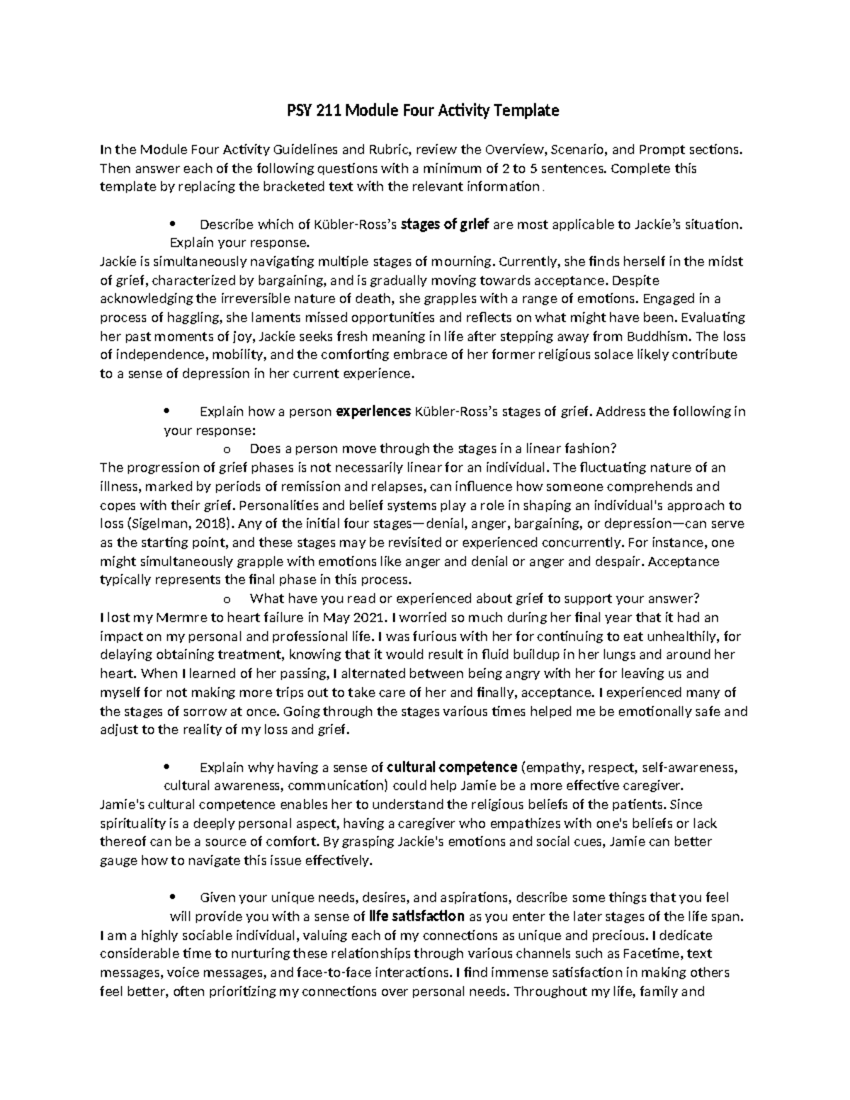 PSY 211 Module Four Activity Complete - PSY 211 Module Four Activity ...