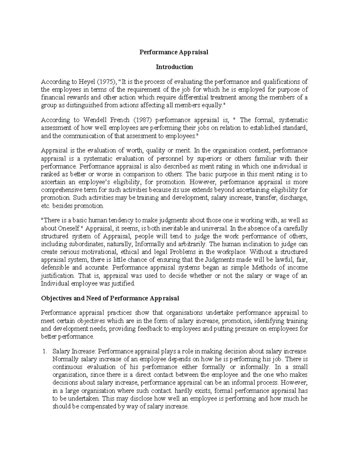 FIOP performance appraisal - Performance Appraisal Introduction ...