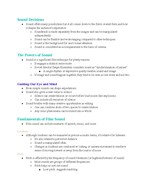 Flim Aesthetics + Analysis Cinematography Notes - BLOCKING - Using in ...