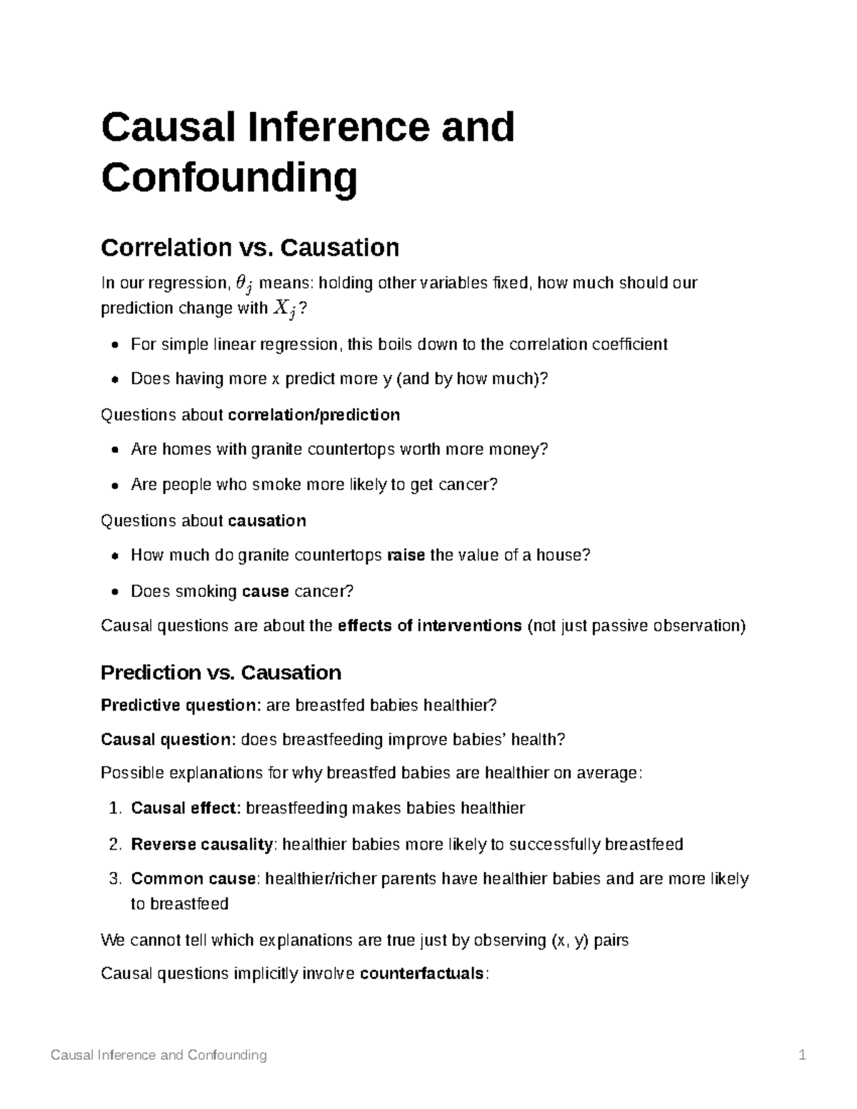 Causal Inference and Confounding - Causal Inference and Confounding Correlation vs. Causation In ...