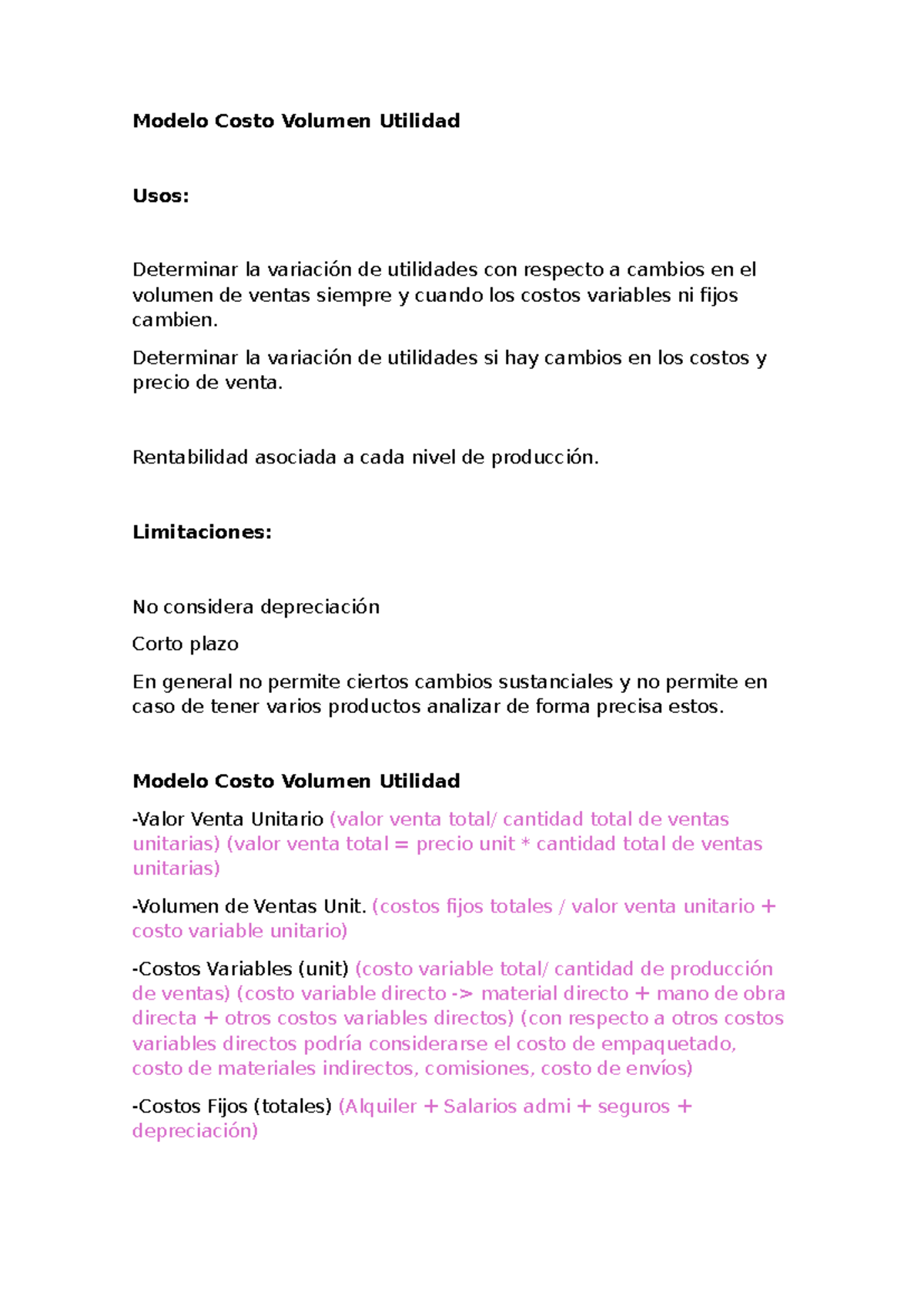 Resumen Costeo 2 - gfhy - Modelo Costo Volumen Utilidad Usos ...