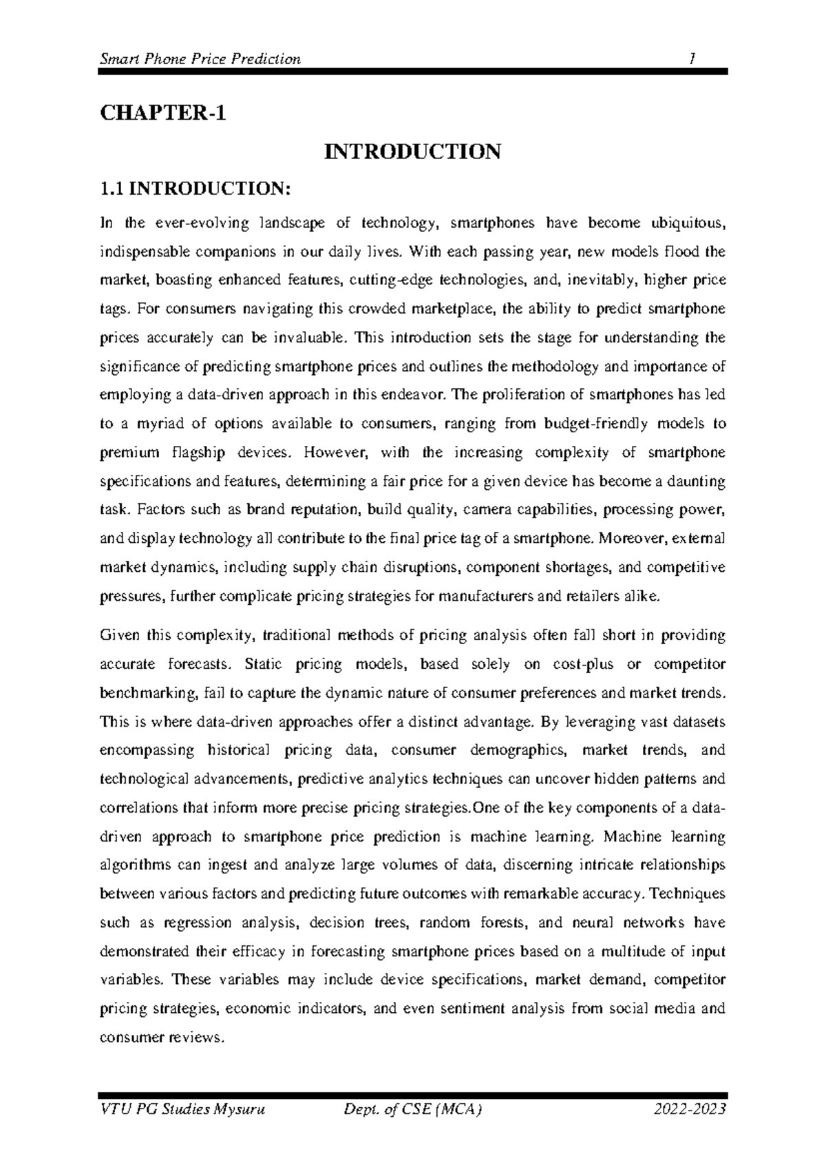 K Pyt Summary Masters Of Computer Applications Chapter 1 Introduction 1 Introduction In