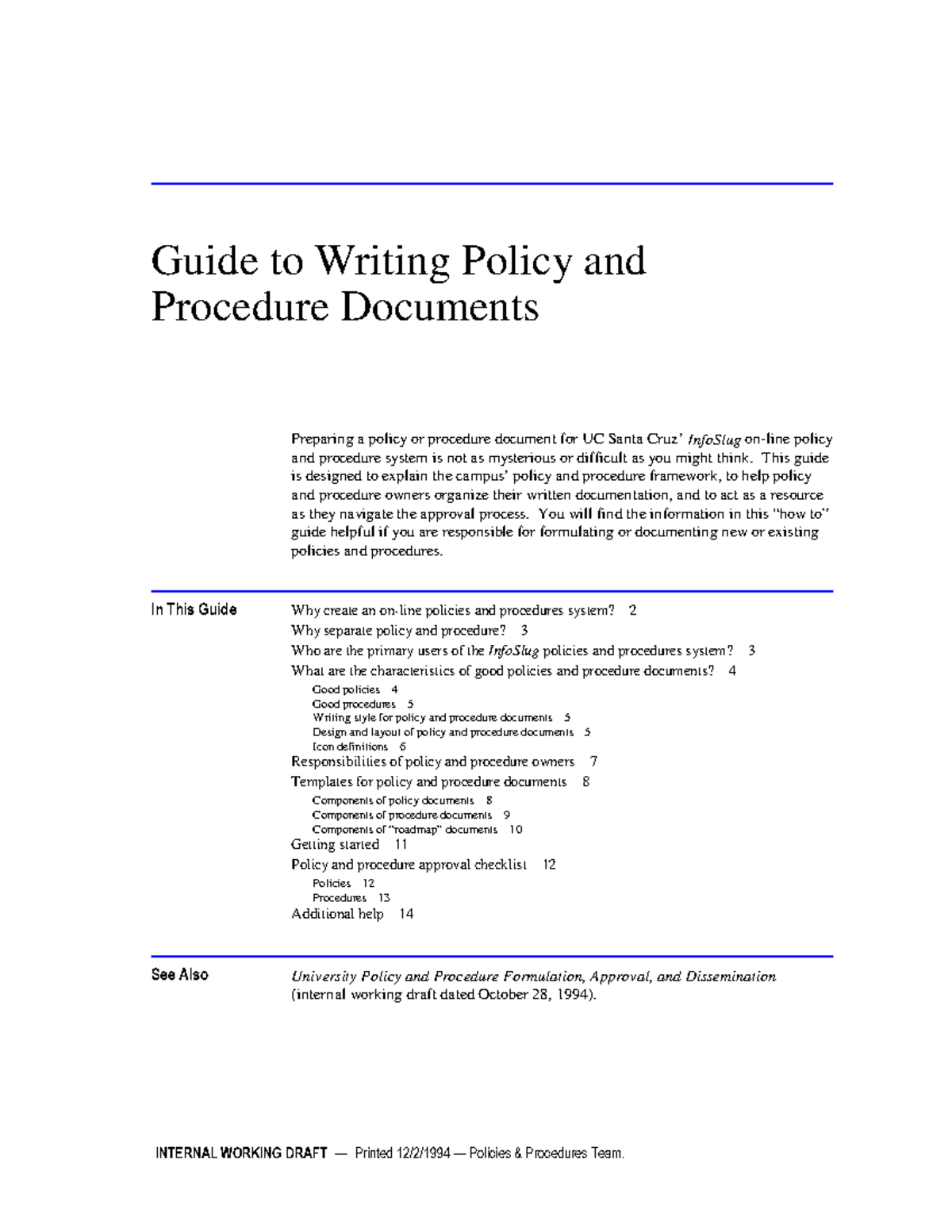 Guideto Writing Policy - Preparing a policy or procedure document for ...