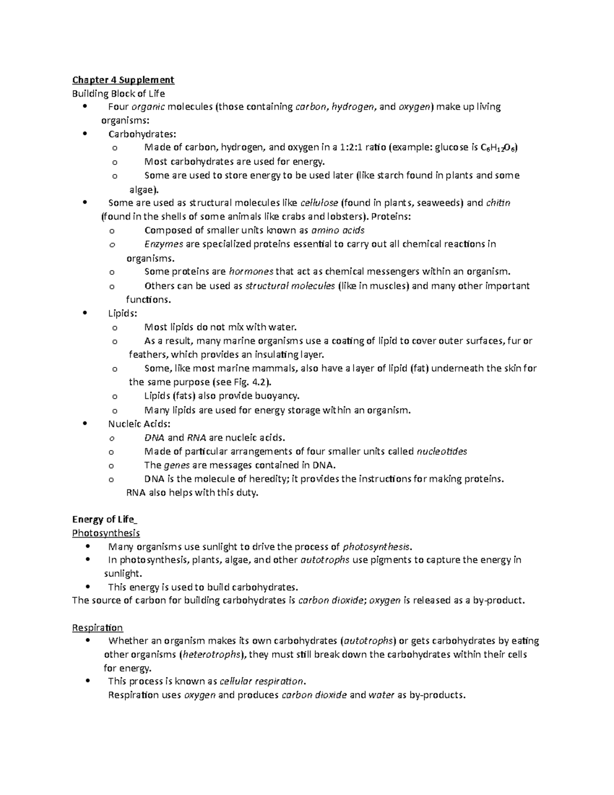 Chapter 4 Supplement (explained in depth) - Chapter 4 Supplement ...