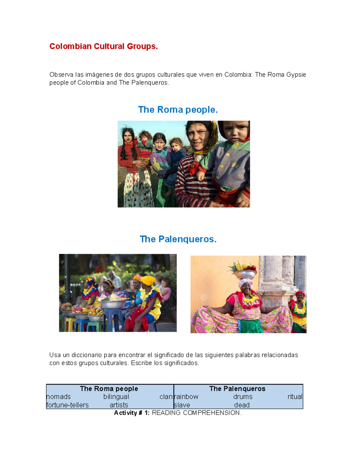 Final activity UPC - fffffffffffffffff - Colombian Cultural Groups ...