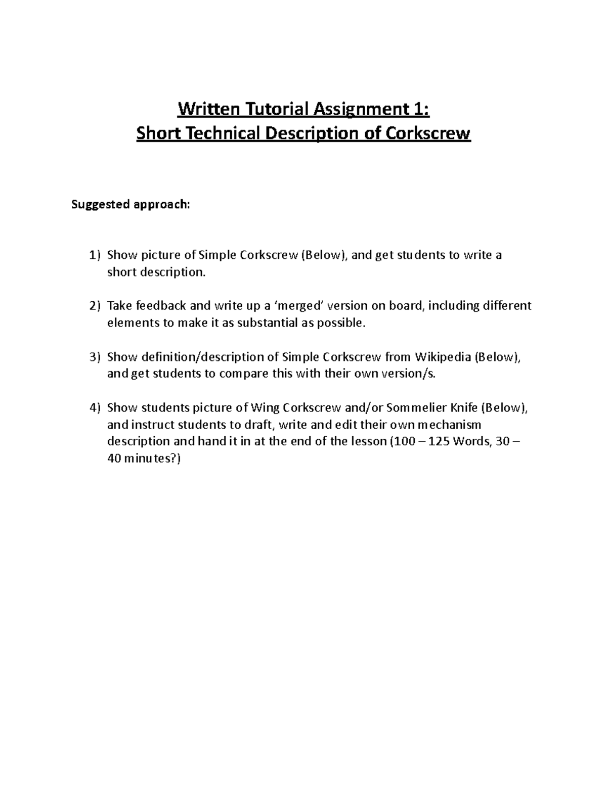Tutorial 1 - Professor Bruno Grenier - Written Tutorial Assignment 1 ...