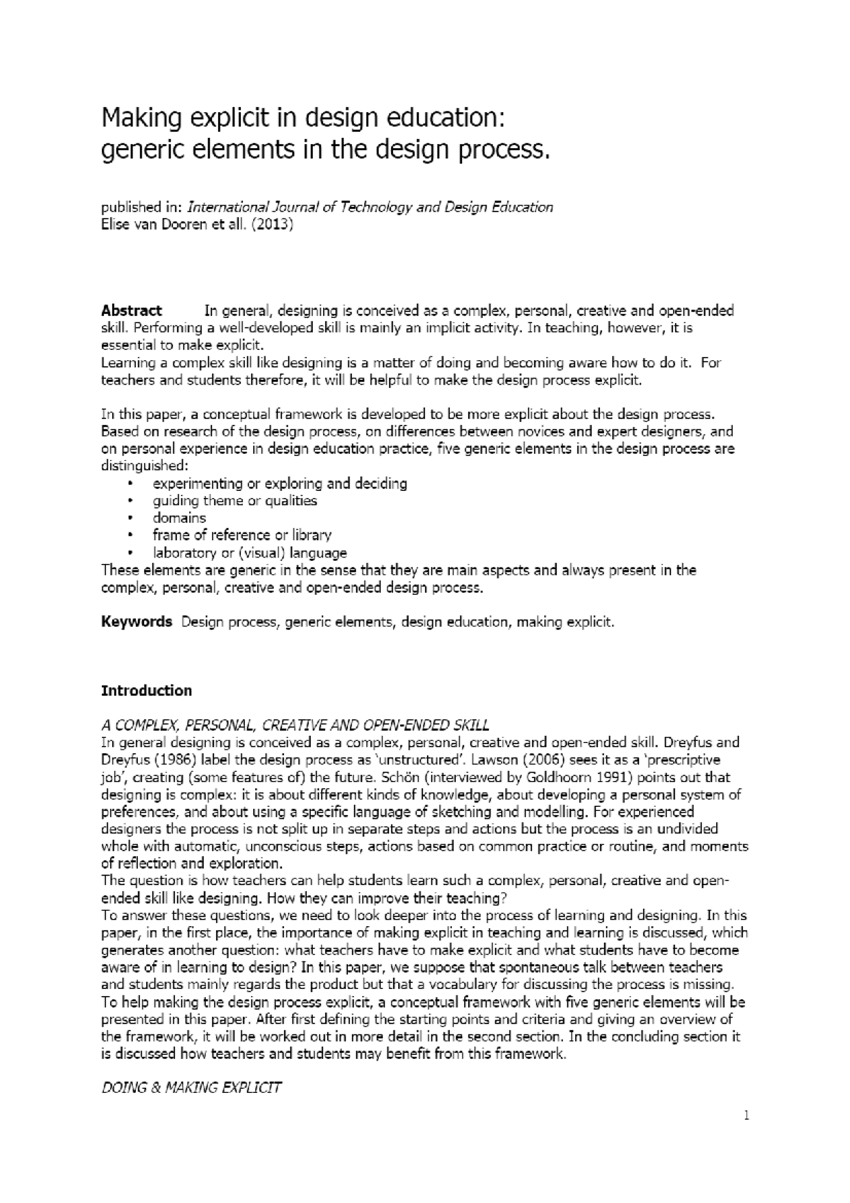 Ac3 makign explicit in design - Making explicit in design education ...