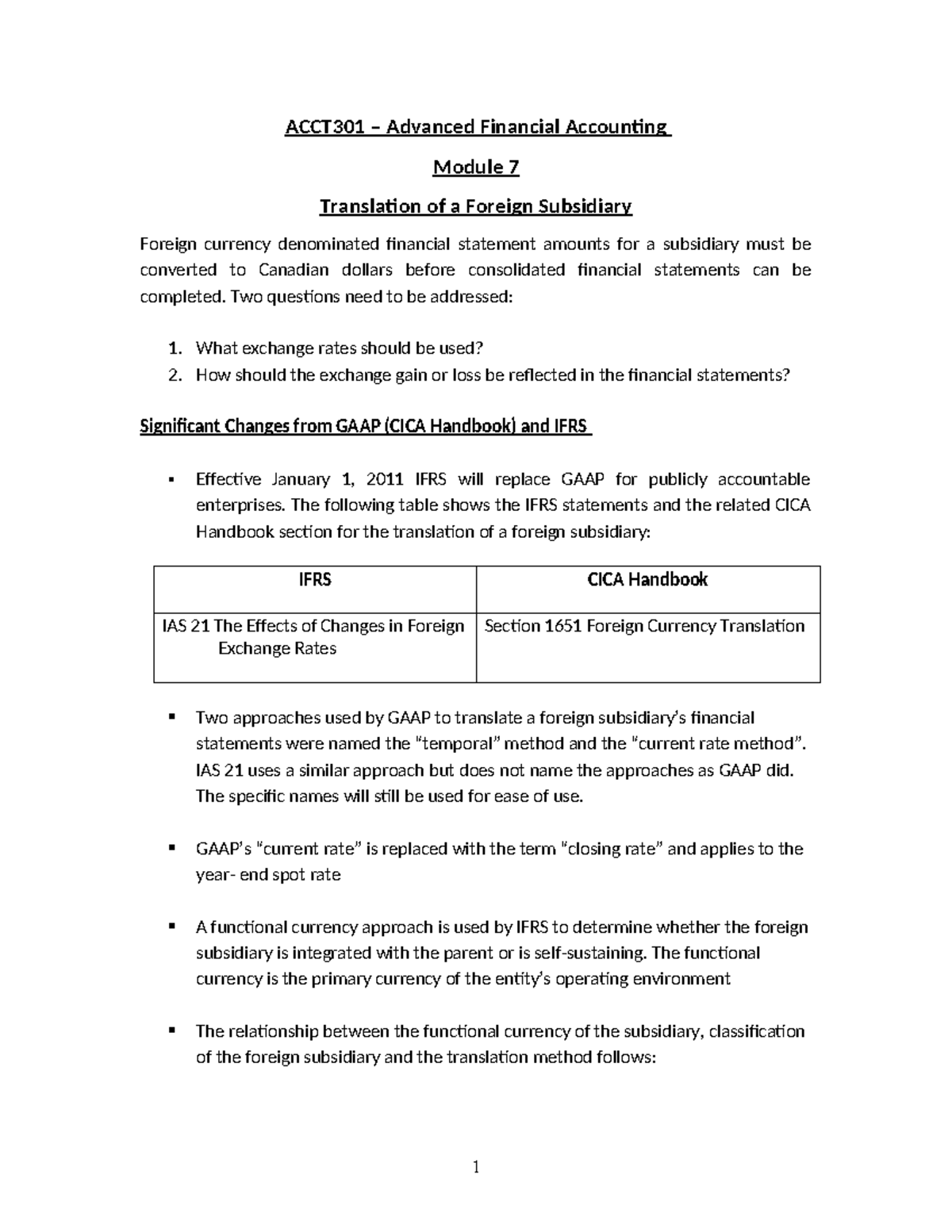 ACCT301 Module 7 Notes Jan 2011 - ACCT301 – Advanced Financial ...