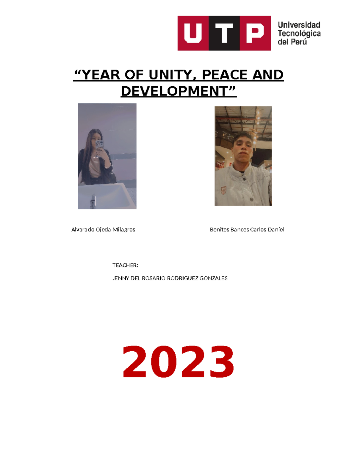 Task17 Benites Alvarado - “YEAR OF UNITY, PEACE AND DEVELOPMENT” 2023 ...