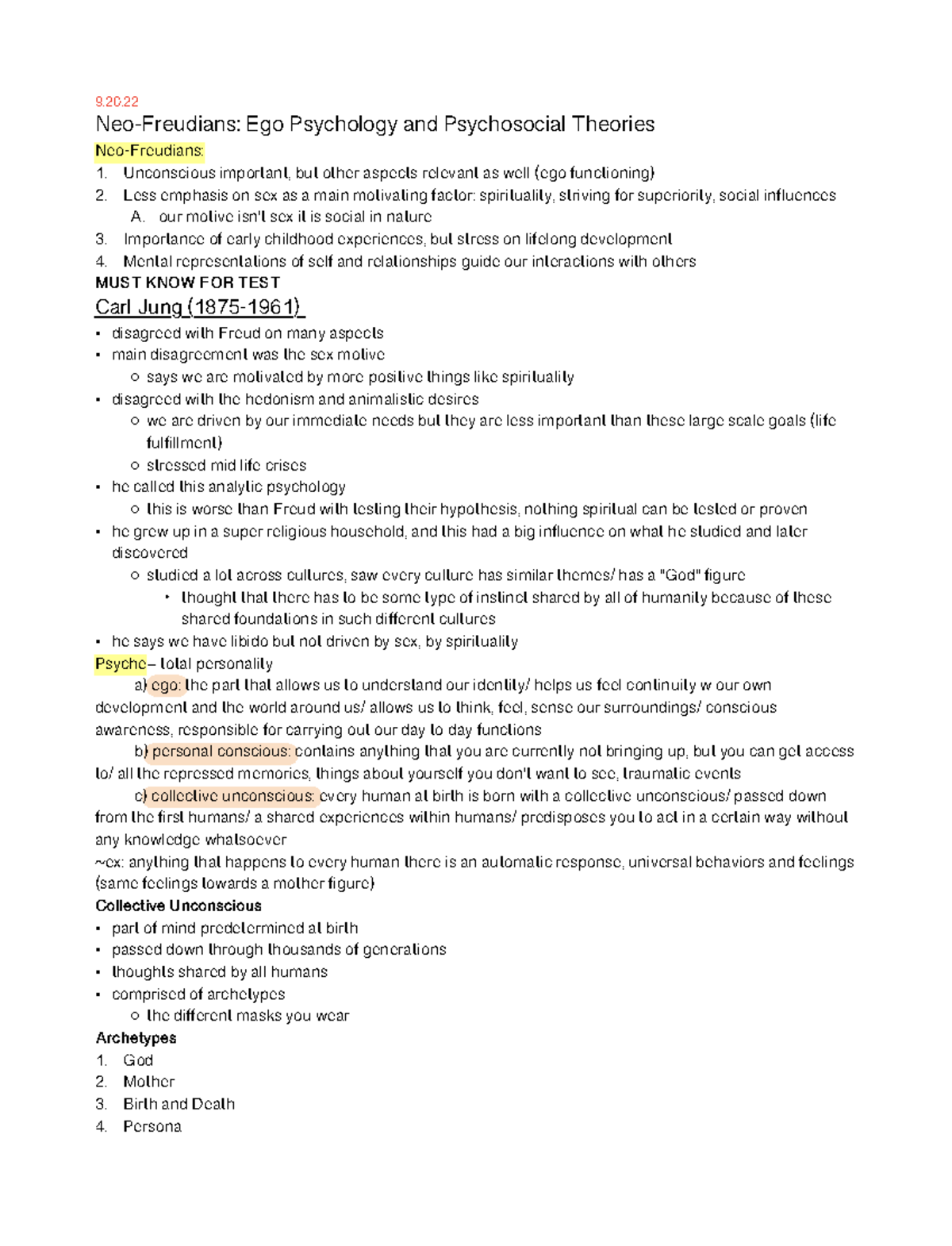 Neo-Freudians Lecture - Neo-Freudians: Ego Psychology and Psychosocial ...