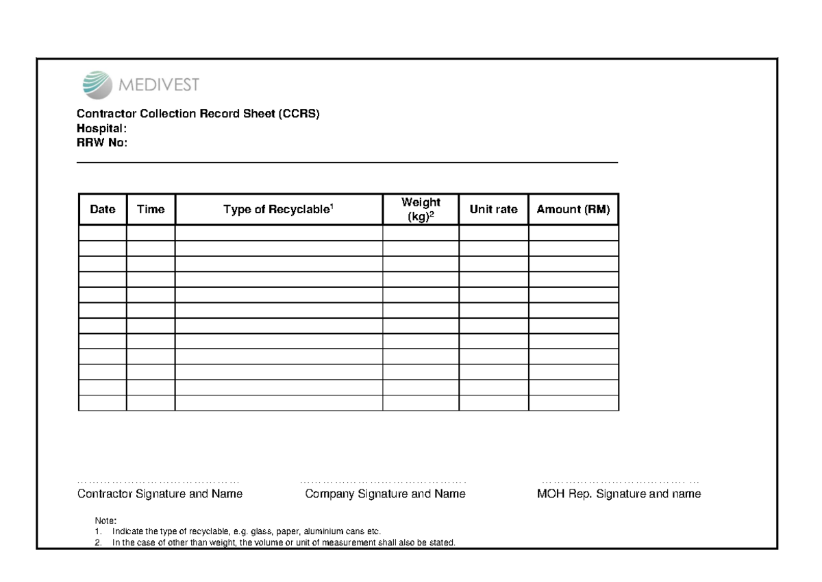 Borang 3R - 3r form - Contractor Collection Record Sheet (CCRS ...