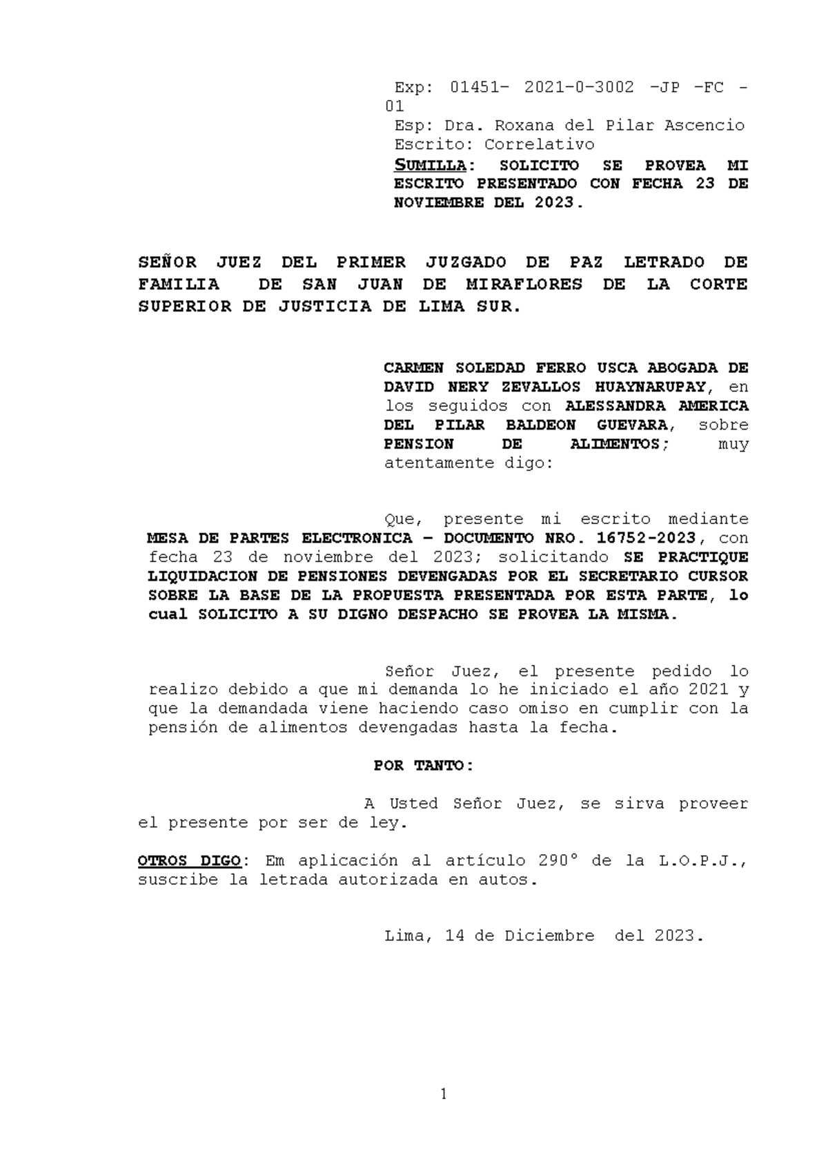 Escrito DE NERY - Es un caso práctico para poder prepararse para un ...