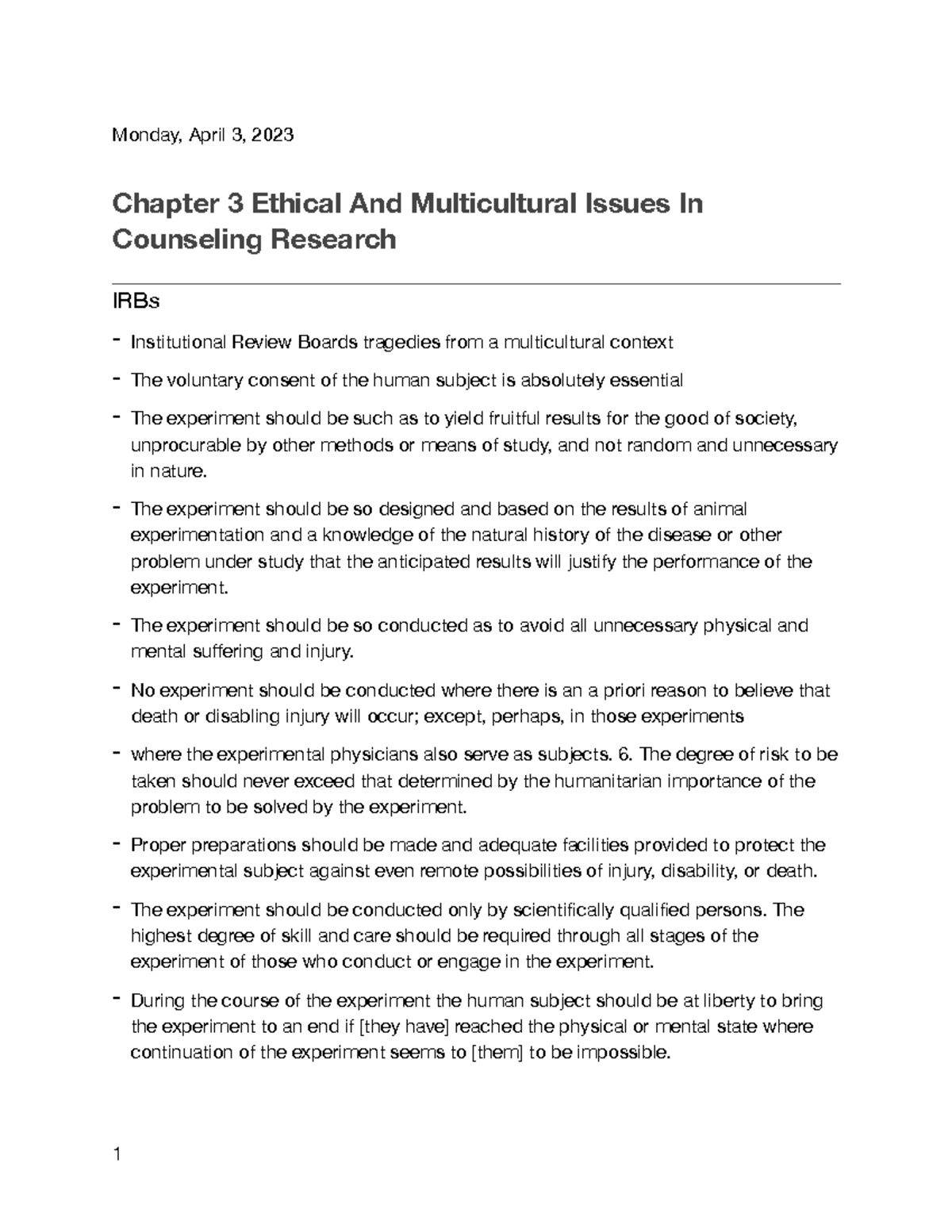 Chapter 3 Ethical And Multicultural Issues In Counseling Research - The ...
