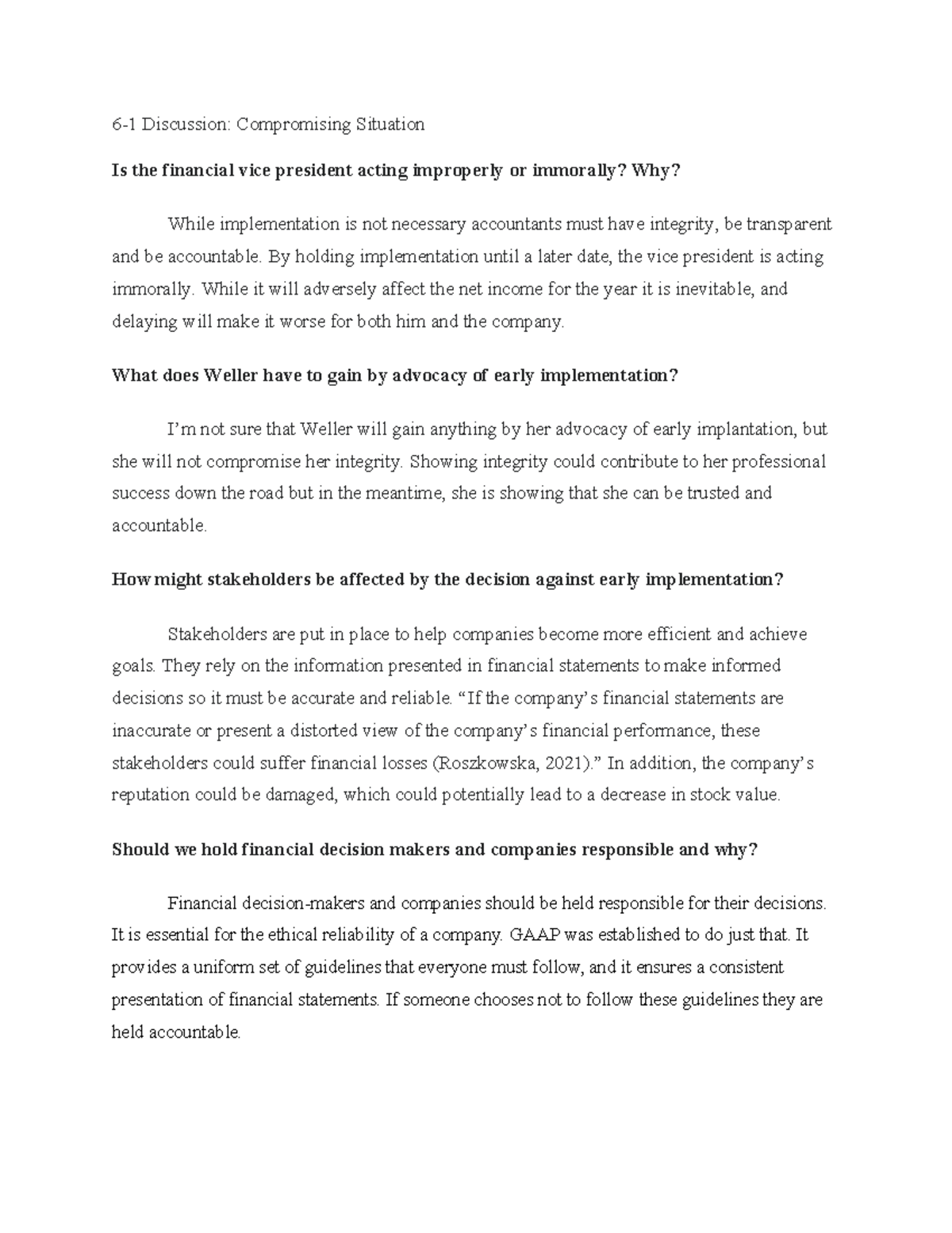 6-1 Discussion - Compromising Situation - 6-1 Discussion: Compromising ...