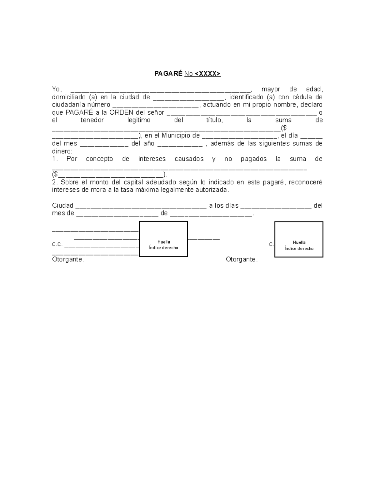 Formato-pagare - pagare - PAGARÉ No Yo, - Studocu