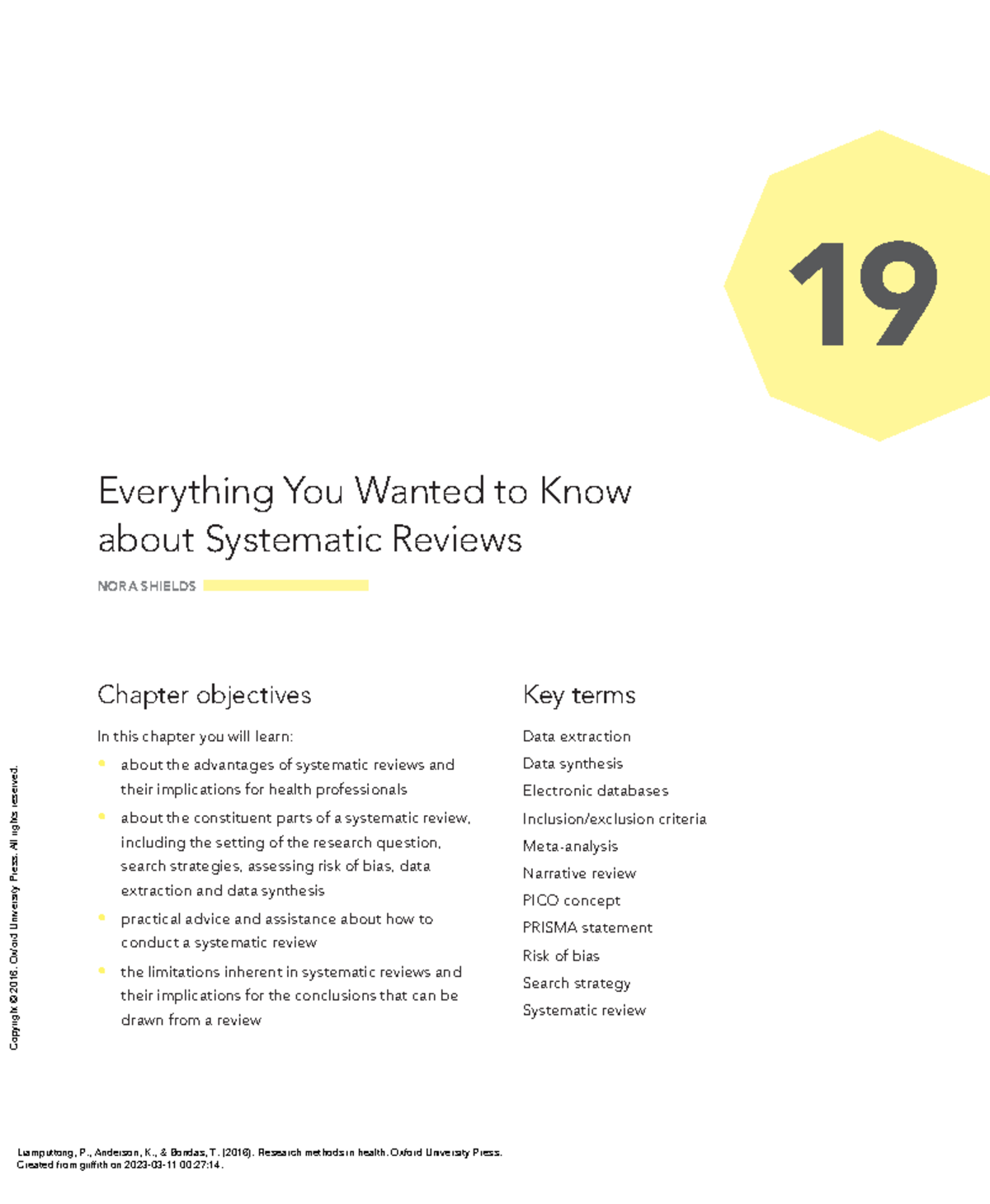 Week 2 readings, systematic review - Key terms Data extraction Data ...