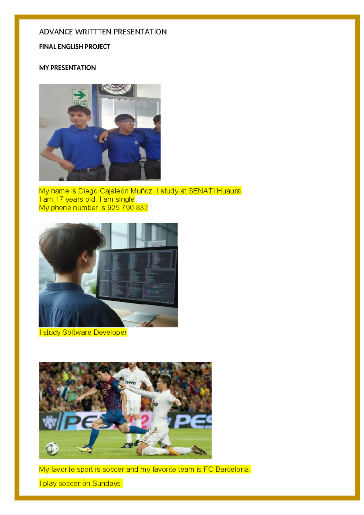 Trabajo 23333333 - matematica - ADVANCE WRITTTEN PRESENTATION FINAL ...