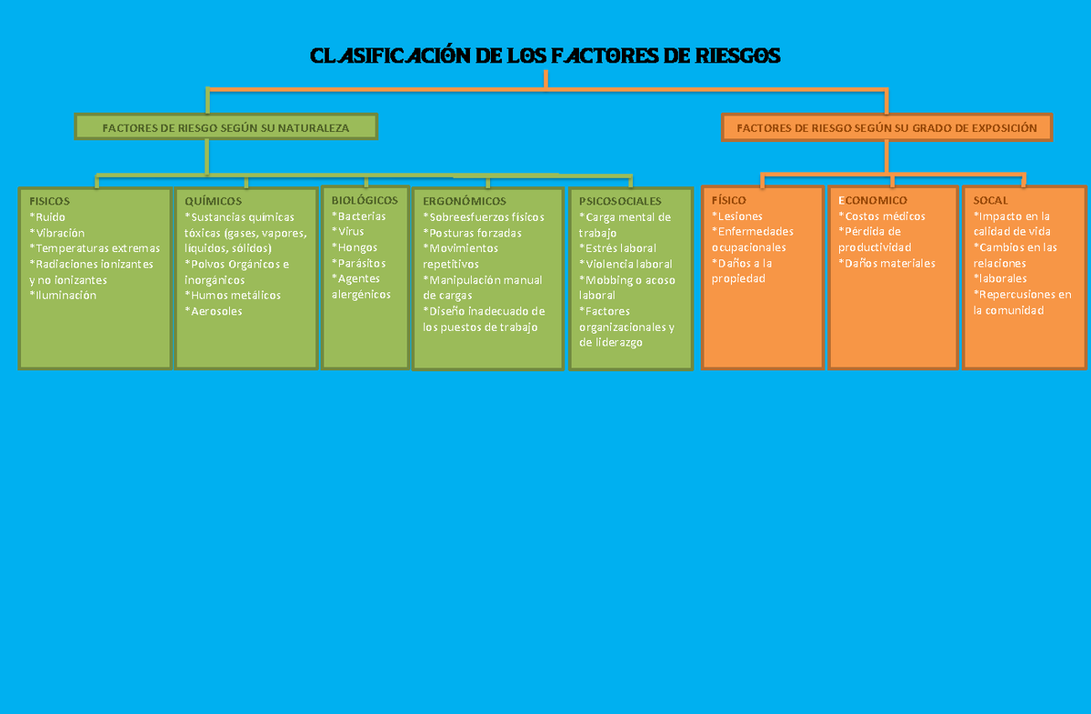 MAPA Conceptual - Clasificación DE LOS Factores DE Riesgos - FACTORES DE RIESGO SEGÚN SU ...