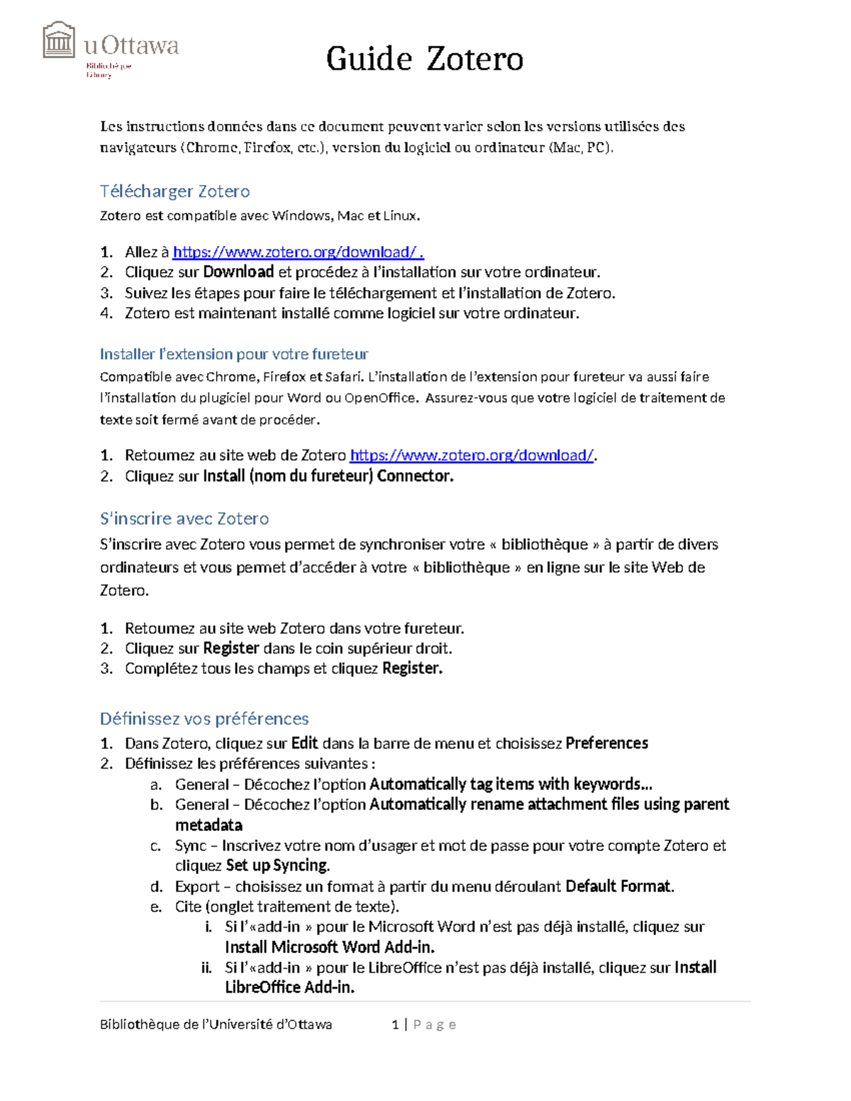 Guide Zotero automne 2022 v2 - ####### Les instructions données dans ce document peuvent varier ...