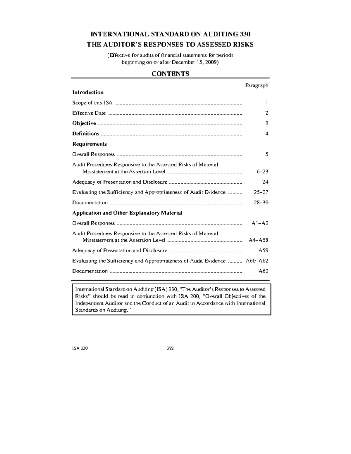 A019 2010 iaasb handbook isa 330 - INTERNATIONAL STANDARD ON AUDITING ...