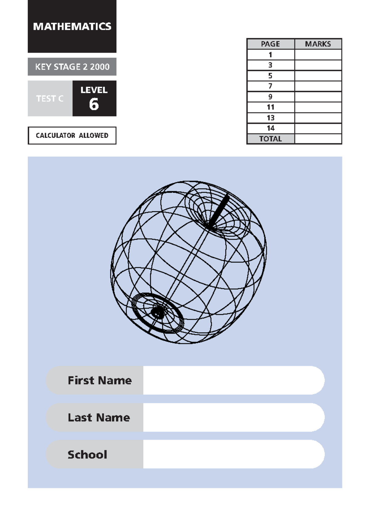 Ks2 mathematics 2000 test c - CALCULATOR ALLOWED MATHEMATICS KEY STAGE ...