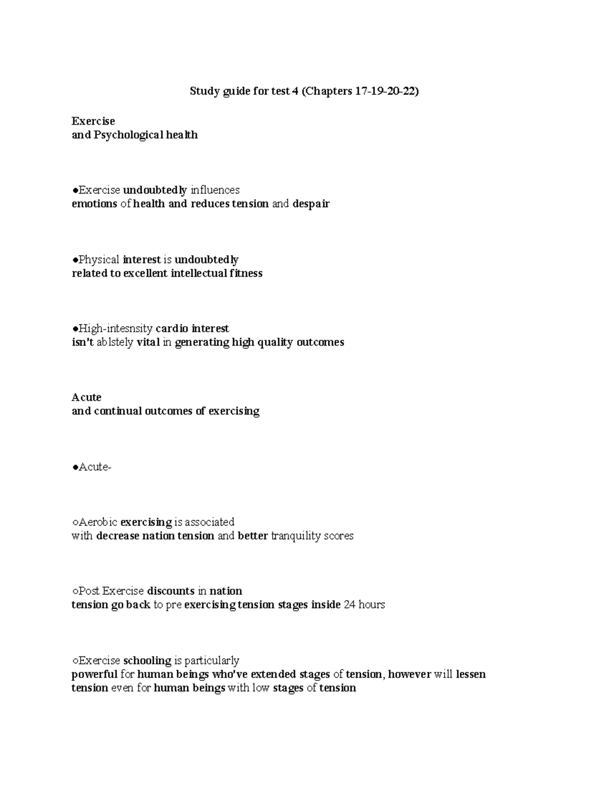 Sports Psych Exam 4 Study Guide - Study guide for test 4 (Chapters 17 ...