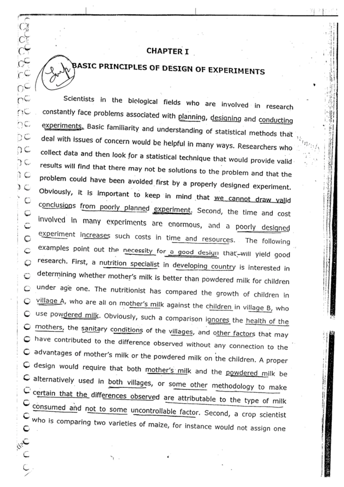 Basics of Design of Experiments - CHAPTER I BASIC PRINCIPLES OF DESIGN ...