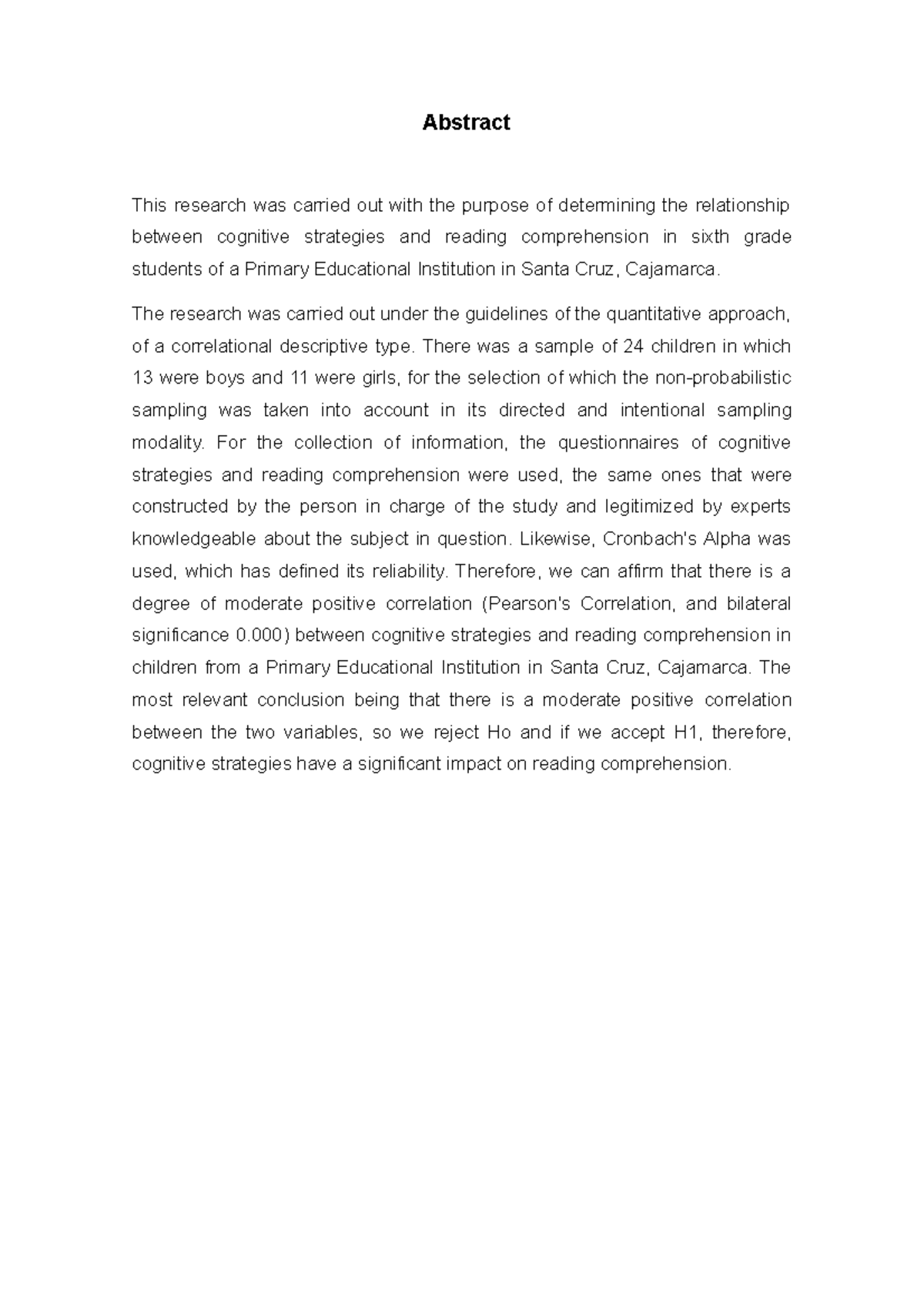 Abstract - Psicología educativa tesis - Abstract This research was ...