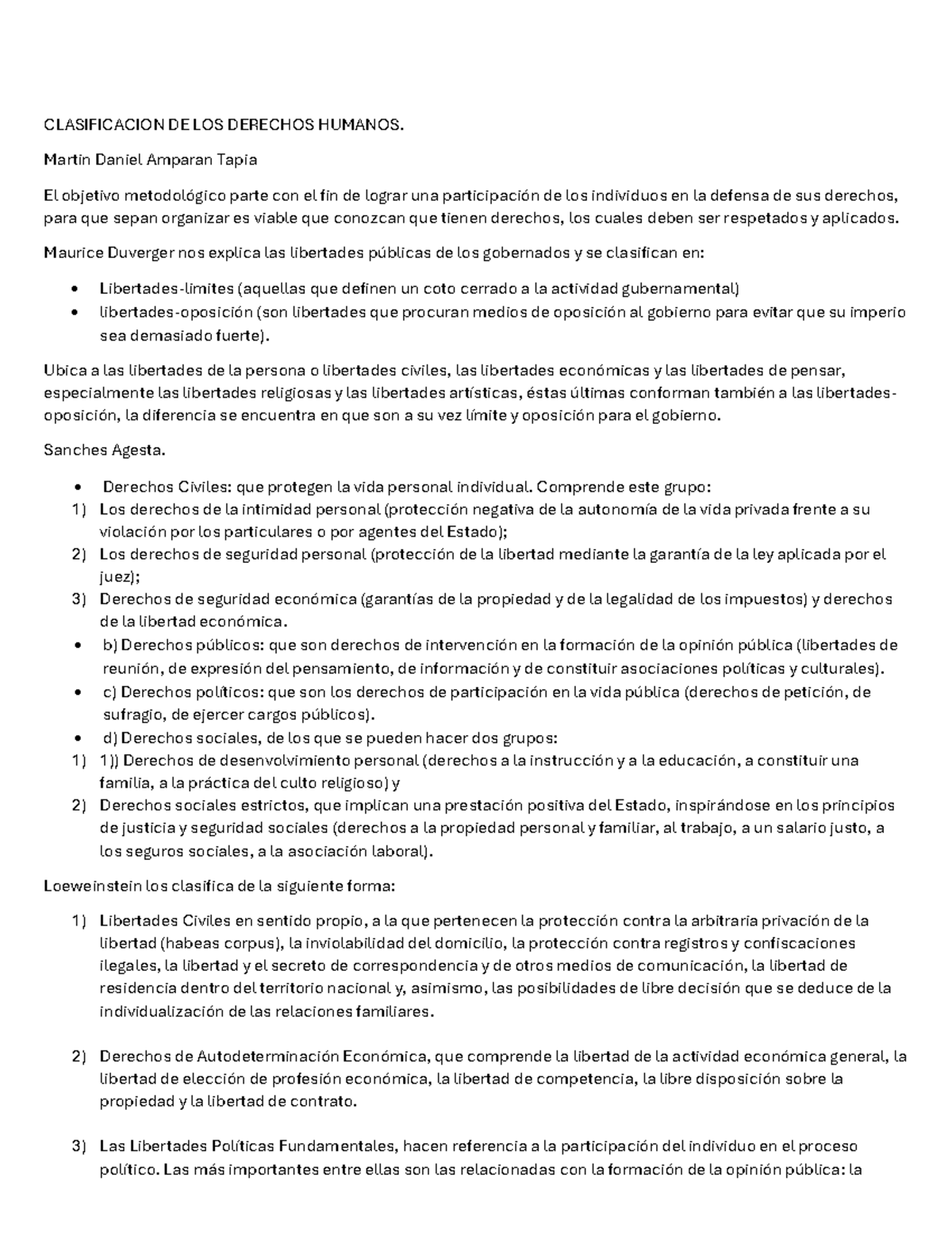 Clasificacion de los Derechos Humanos - CLASIFICACION DE LOS DERECHOS ...