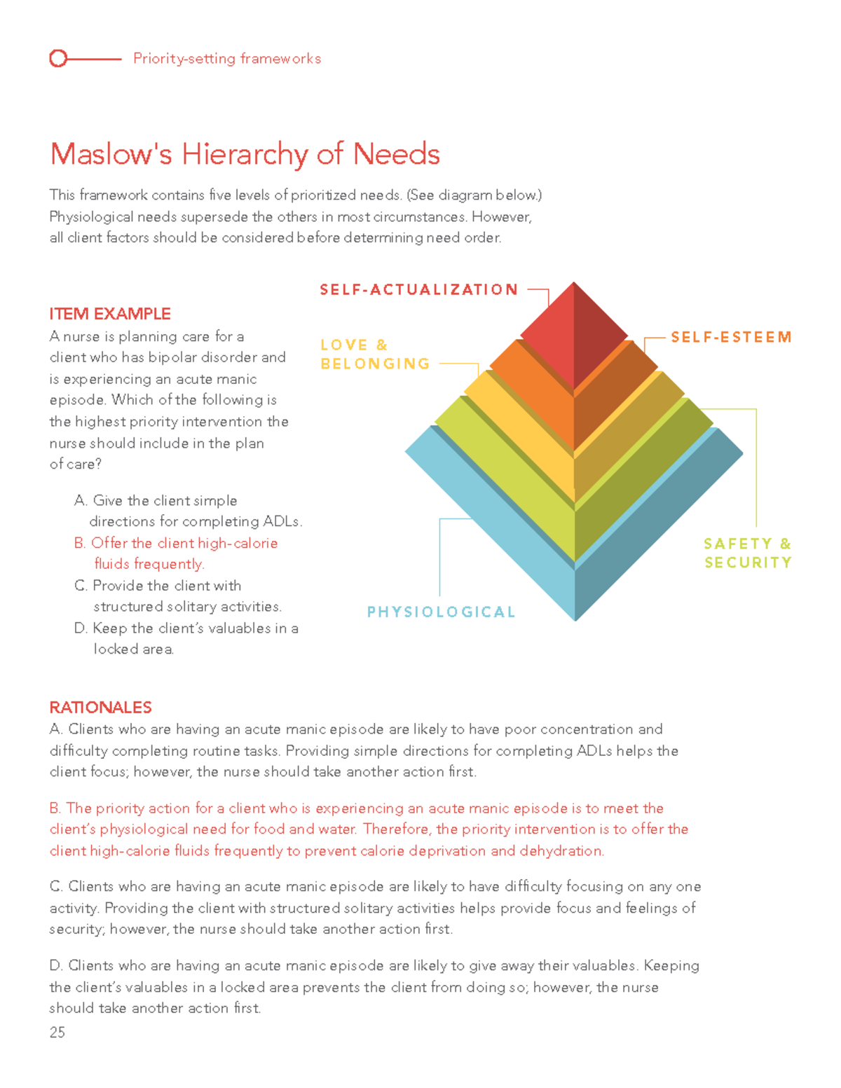 Nclex Priority Setting Frameworks - Maslow's Hierarchy of Needs - Studocu