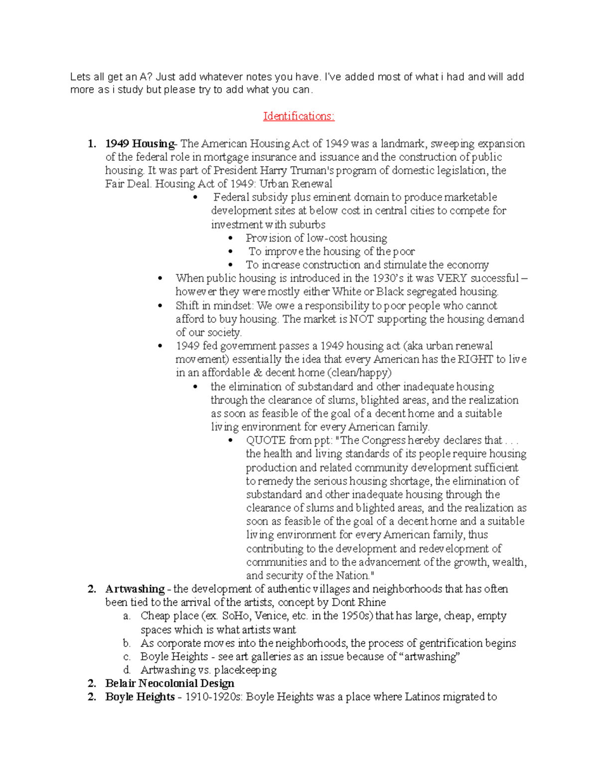 Doc2 - notes - Lets all get an A? Just add whatever notes you have. I ...