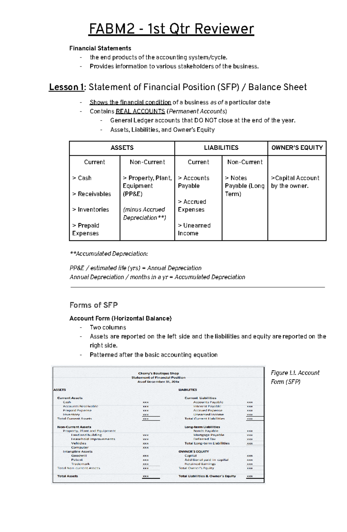 FABM2 Summary 1st Qtr Reviewer - FABM2 - 1st Qtr Reviewer Financial ...
