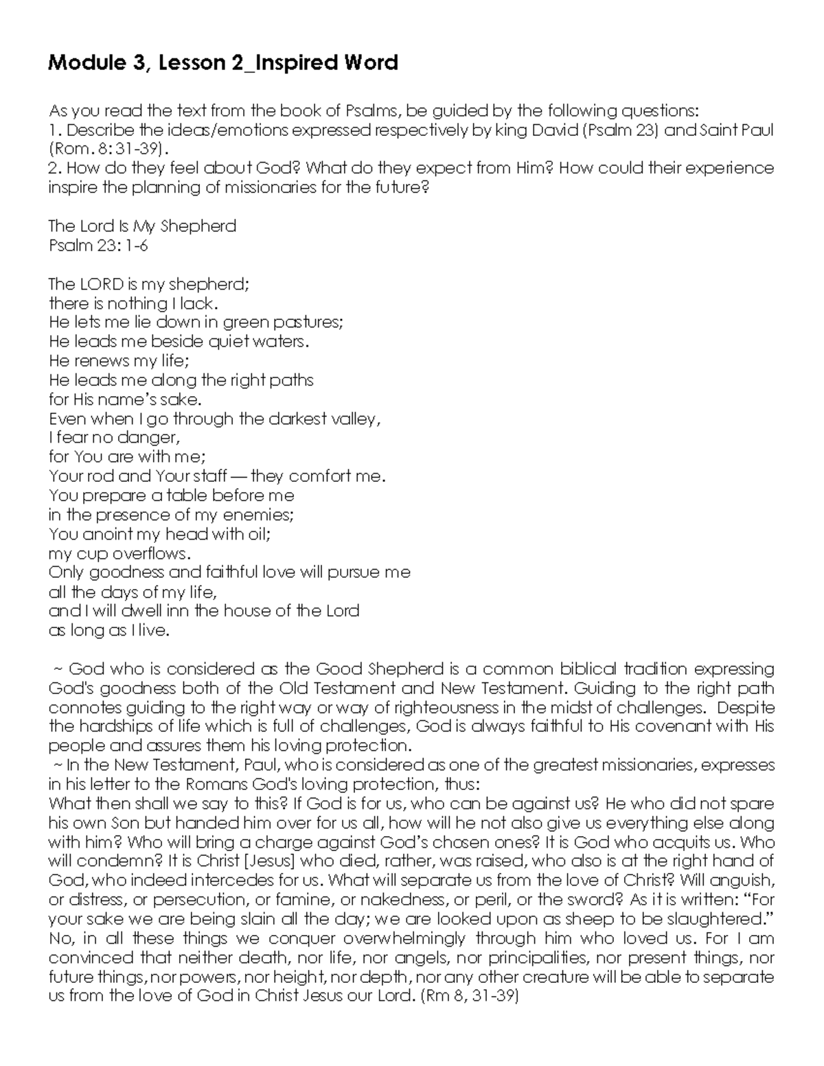 M3 L2 - Notes - Module 3, Lesson 2_Inspired Word As you read the text ...