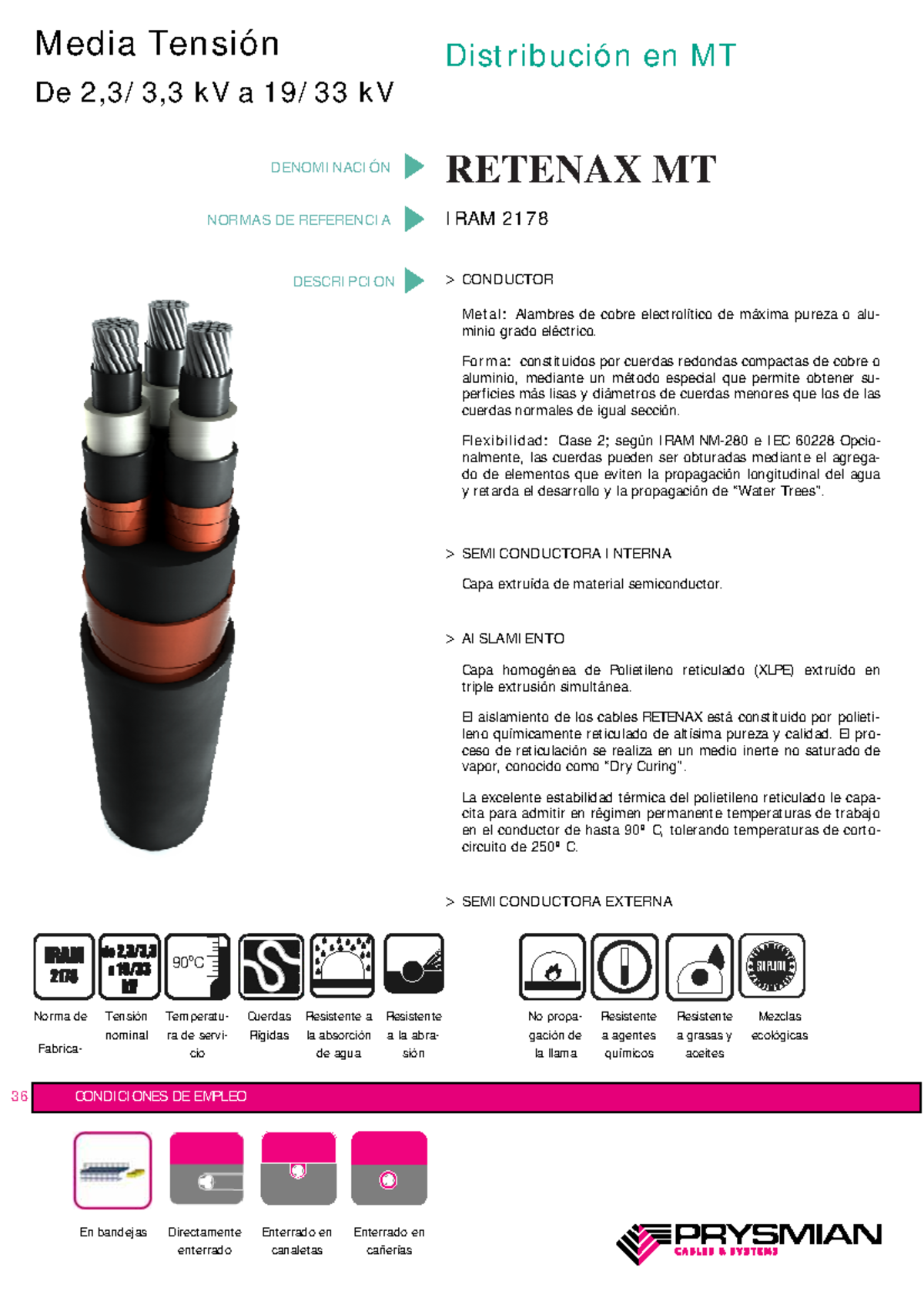 Retenax MT - Prysmian - qweqwe - ####### DESCRIPCION > CONDUCTOR Metal ...