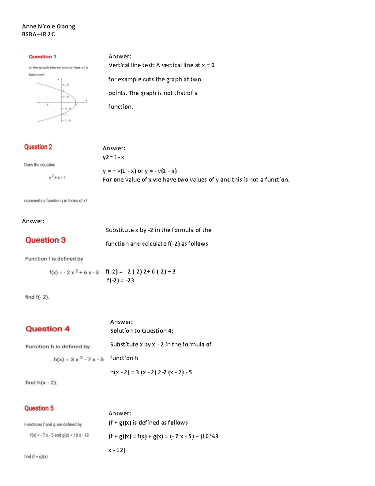 MATH IN MODERM WORD - BSBA-HR 2C Answer: Vertical line test: A vertical ...
