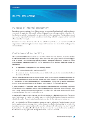 IA Rubric-Math Studies IB - Assessment Internal assessment Purpose of ...