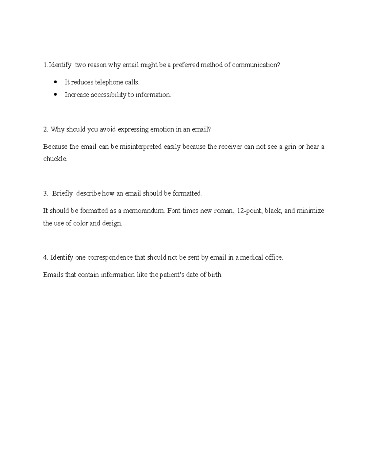 EMAIL IN HEALTHCARE - 1 two reason why email might be a preferred ...